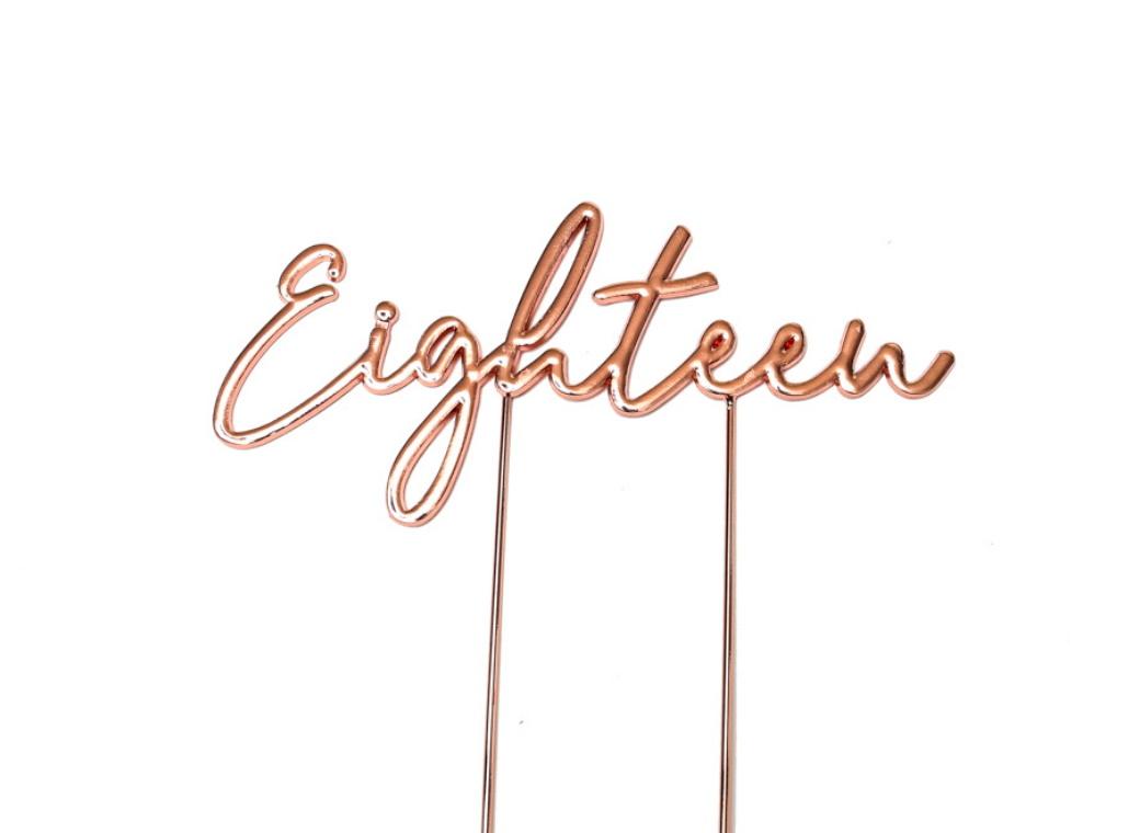 Rose Gold Plated Cake Topper - Eighteen – Sweet Pea Parties