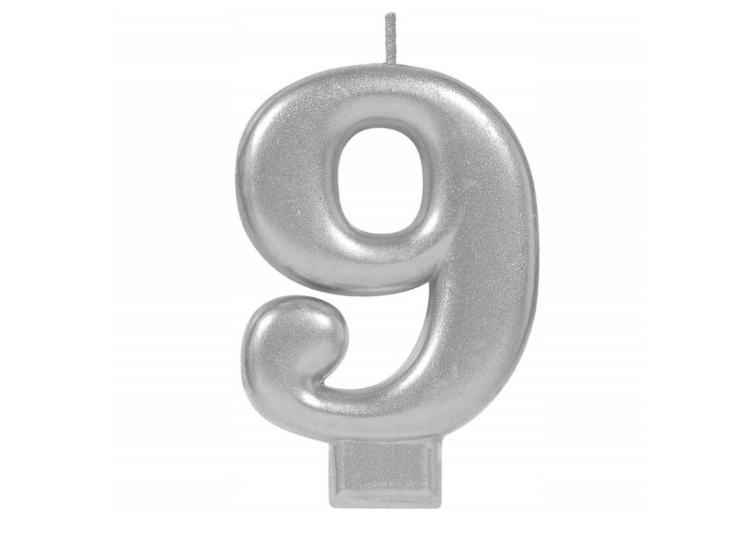 Metallic Silver Candle - Number 9 – Sweet Pea Parties