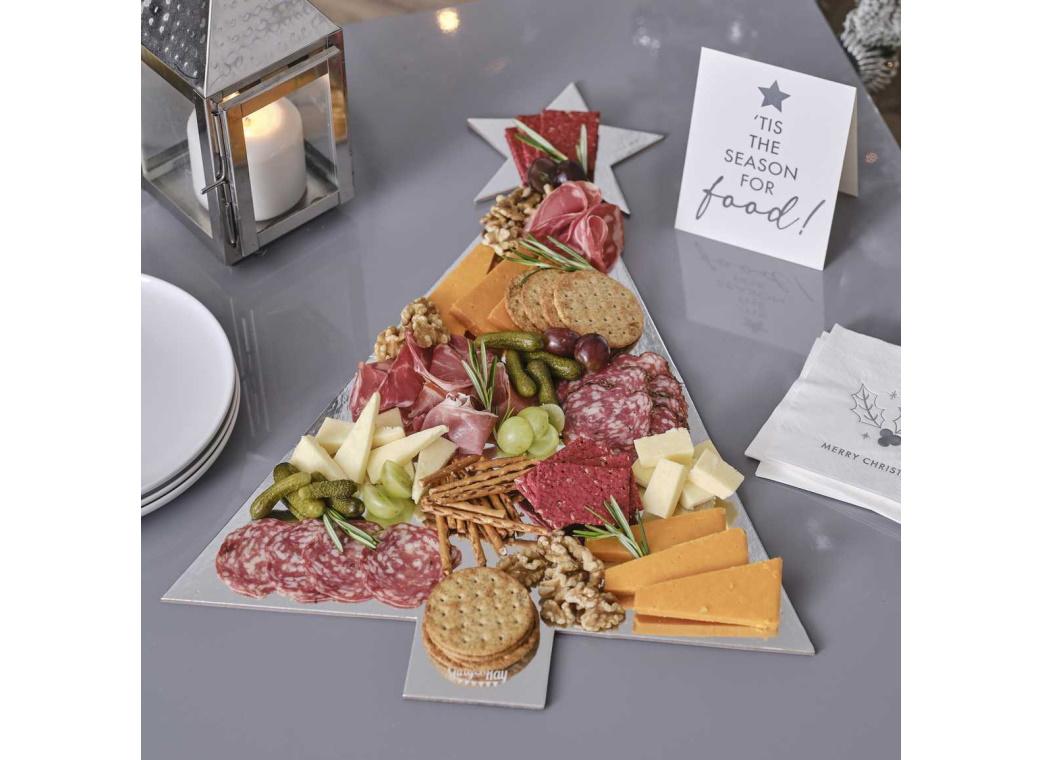 Silver Christmas Tree Shaped Grazing Board – Sweet Pea Parties