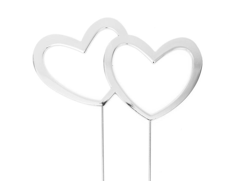 Silver Plated Cake Topper - Double Hearts – Sweet Pea Parties