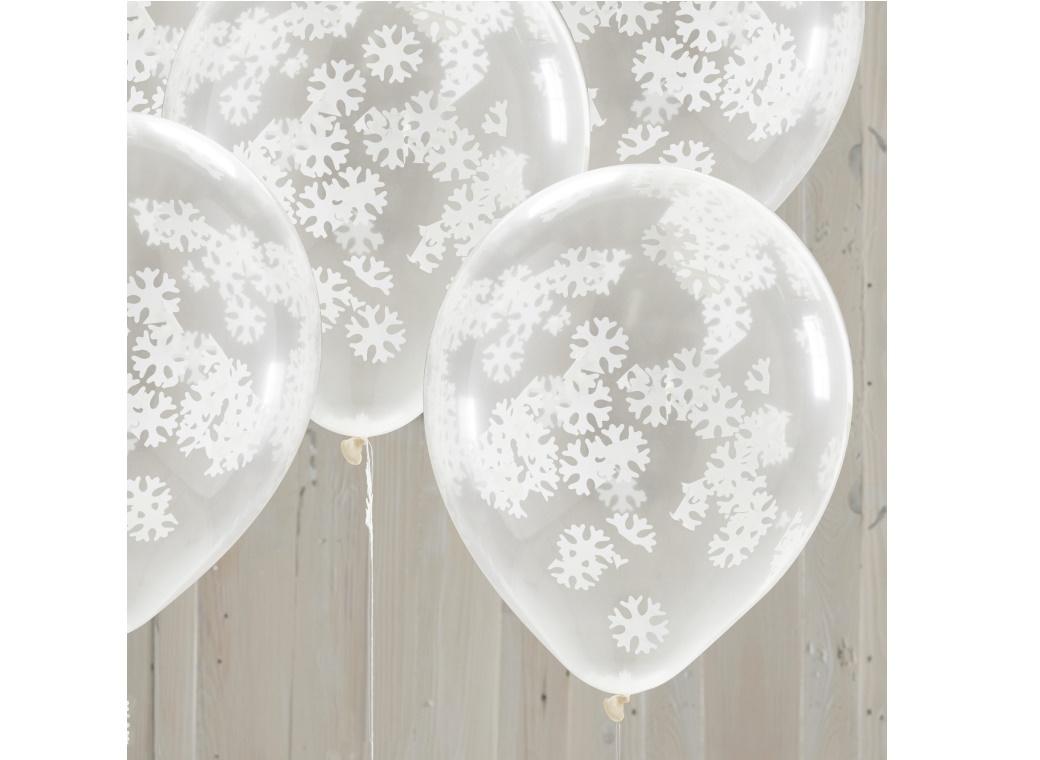 Snowflake Confetti Balloons 5pk – Sweet Pea Parties