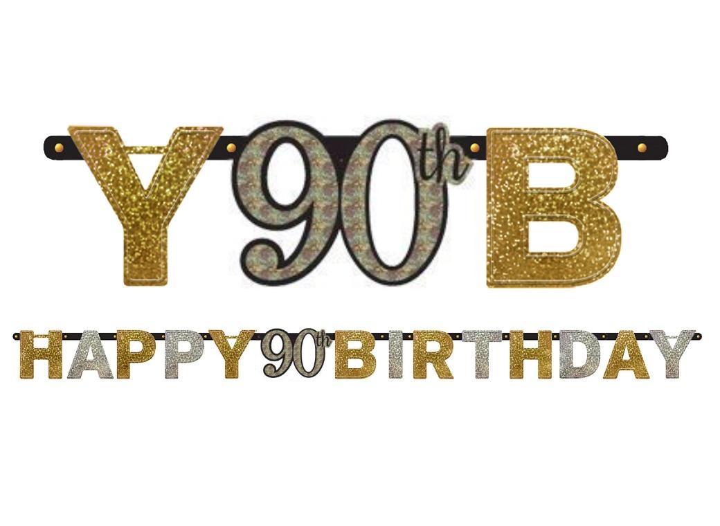 Sparkling 90th Birthday Banner – Sweet Pea Parties