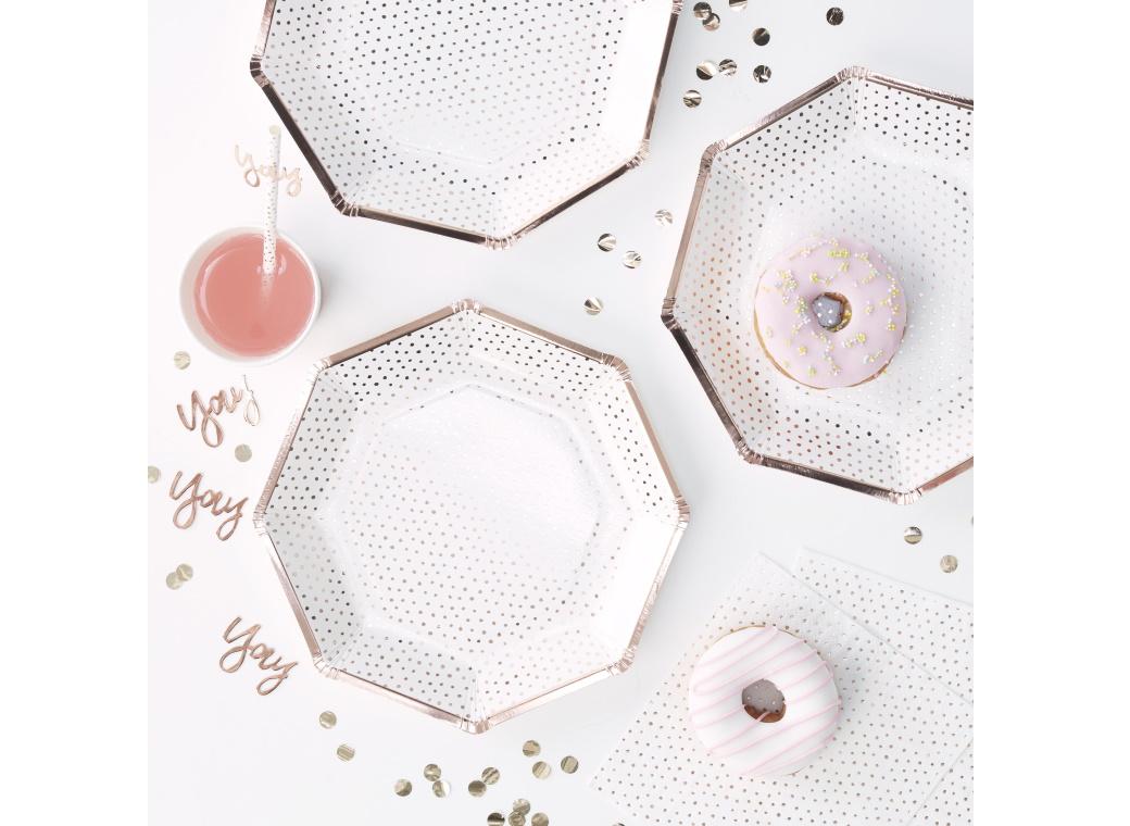 Spotty Print Rose Gold Plates 8pk – Sweet Pea Parties