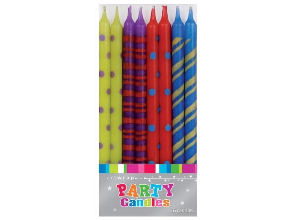 Tall Party Candles 16pk - Brights – Sweet Pea Parties