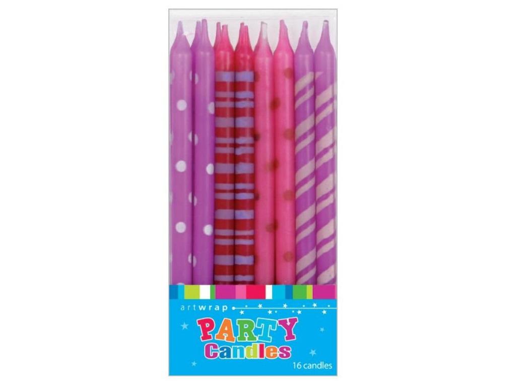 Tall Party Candles 16pk - Pinks – Sweet Pea Parties