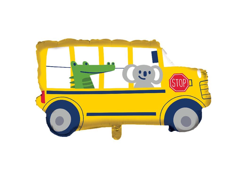 Transportation Time Bus Shaped Foil Balloon – Sweet Pea Parties